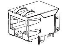 Modular Jack, Right-Angle, Low Profile, 8/8