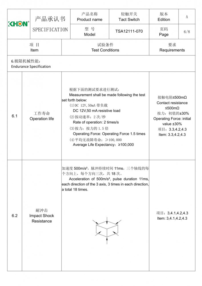 TSA12111-070B512BA specification page 7