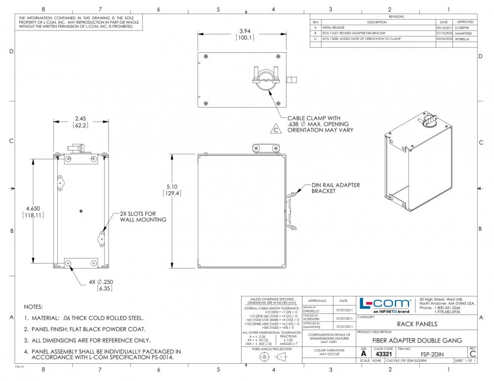 L-com FSP-2DIN product documentation