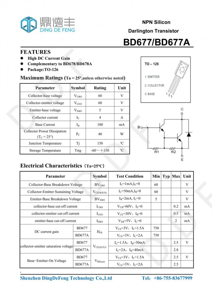BD677 technical document preview