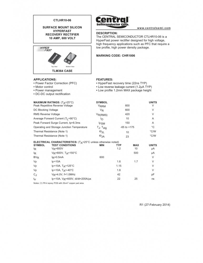 CTLHR10-06 datasheet page 1