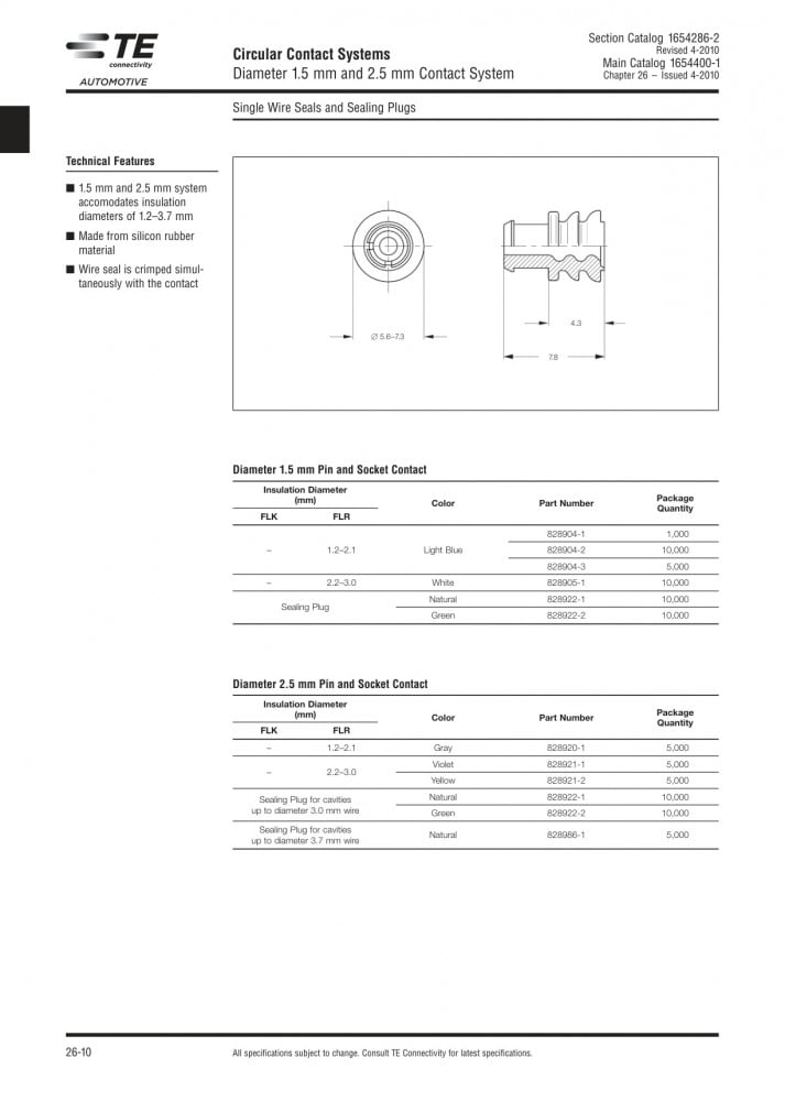 TE Connectivity 962998-1 technical document page 10