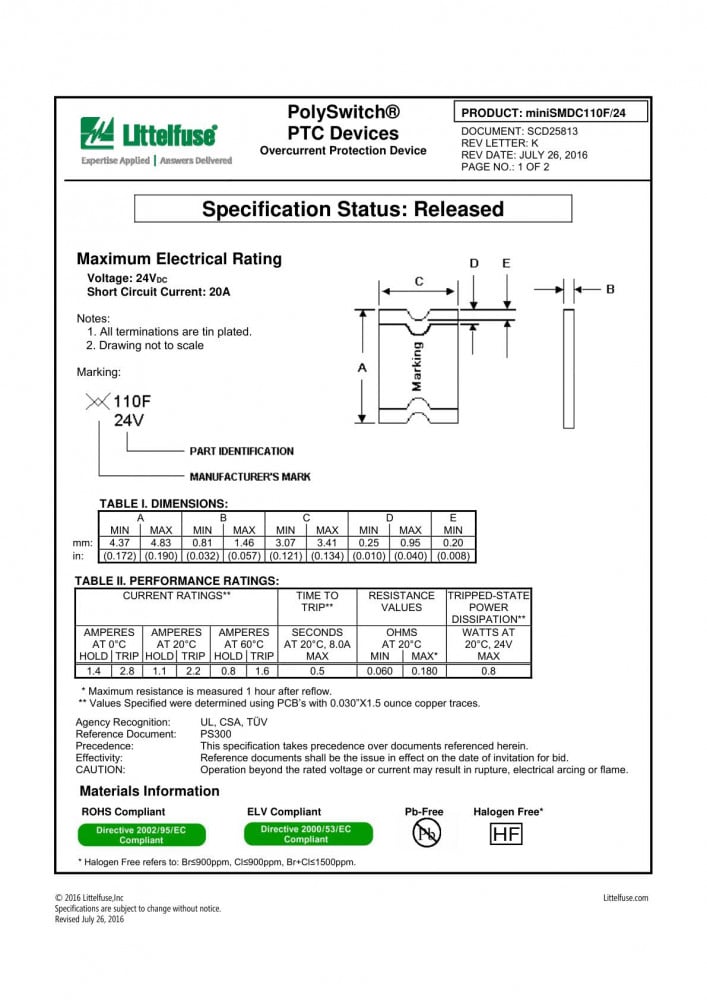 MINISMDC110F/24-2 technical document page 1