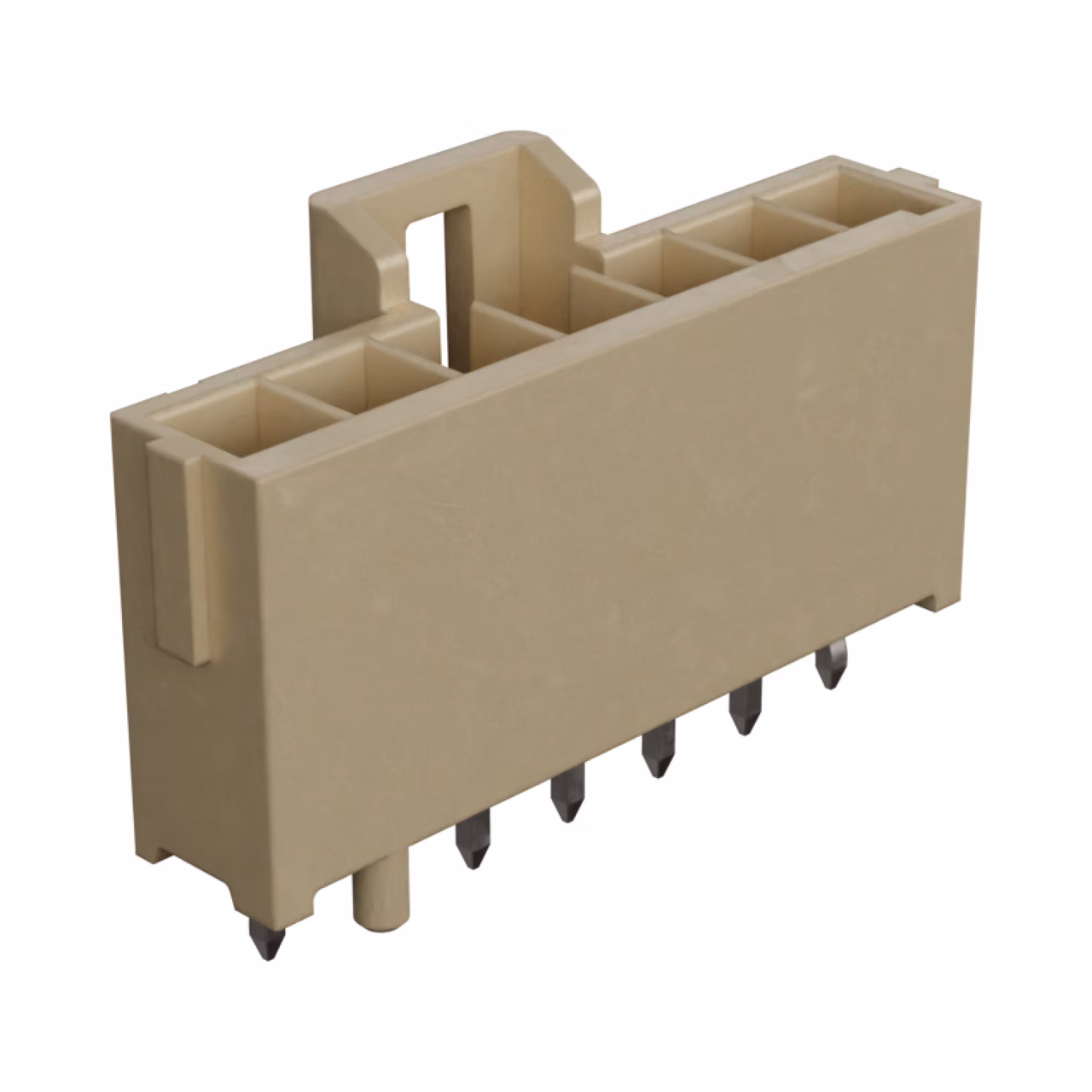 Ultra-Fit Vertical Header, 3.50mm Pitch, Single Row, 7 Circuits, with Kinked Pins, 0.76µm Gold (Au) Plating, Natural, Glow-Wire Capable for sale
