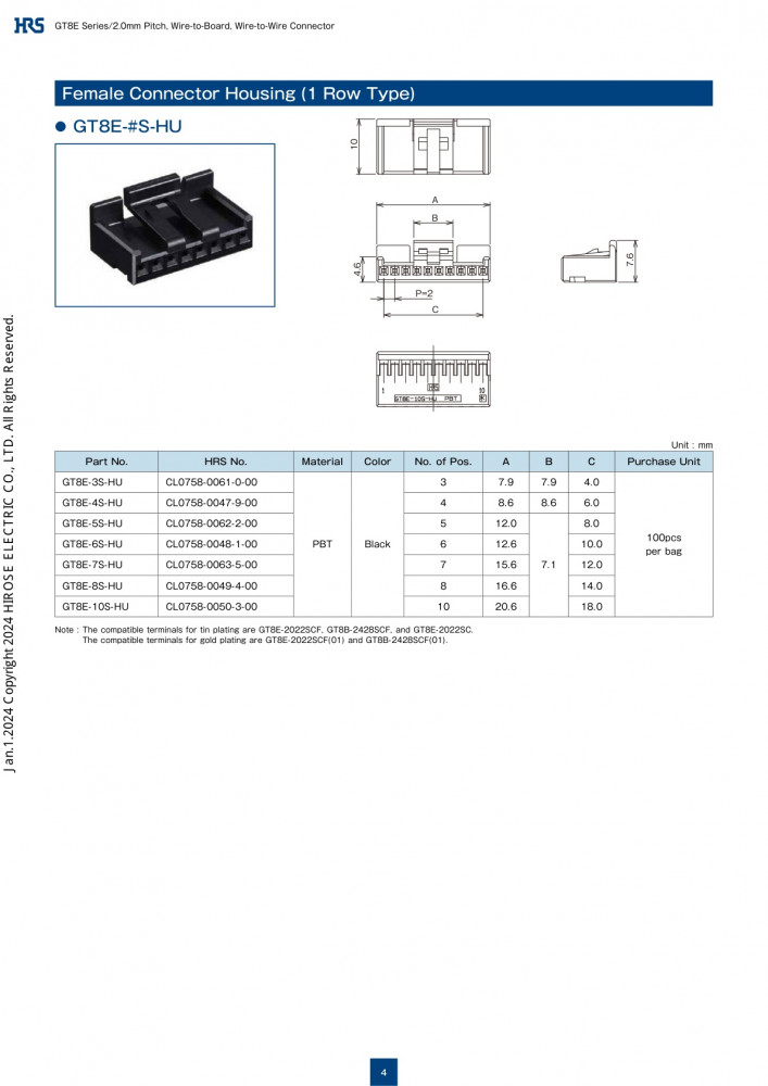 HRS GT8E documentation page 4