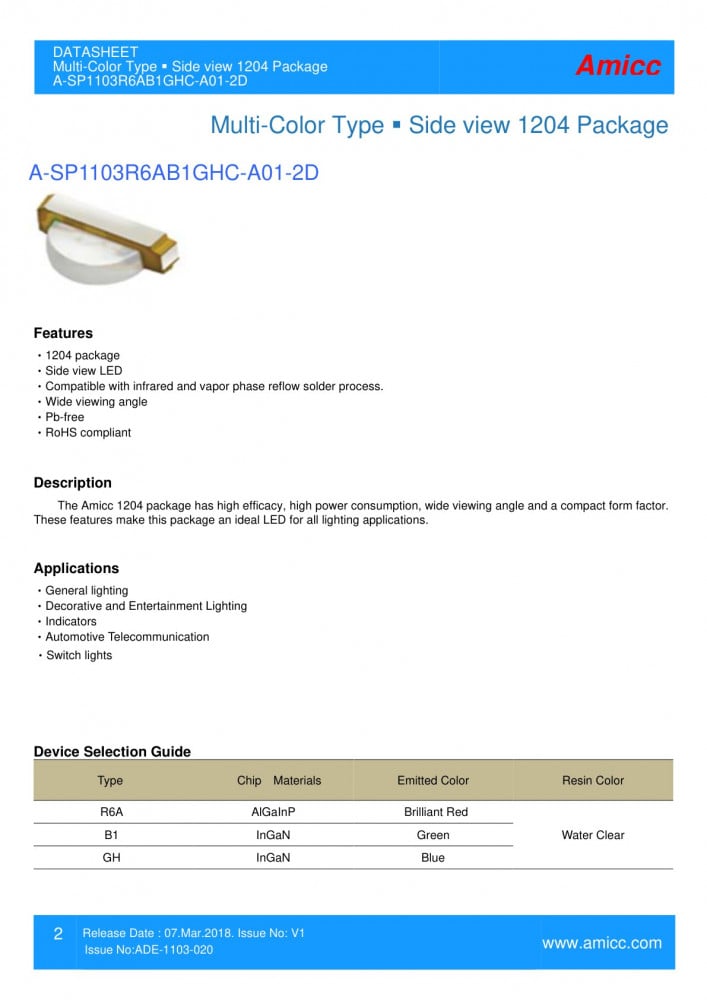 A-SP1103R6AB1GHC-A01-2D datasheet page 2