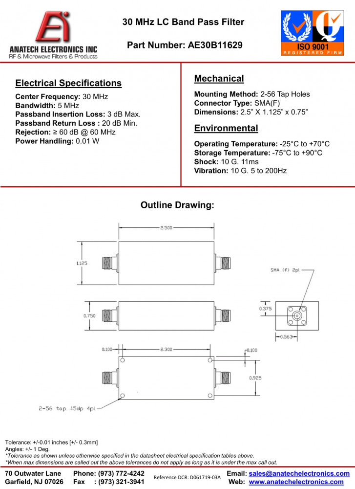 AE30B11629 technical document page 1