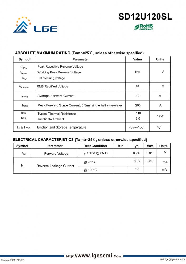 SD12U120SL datasheet page 2