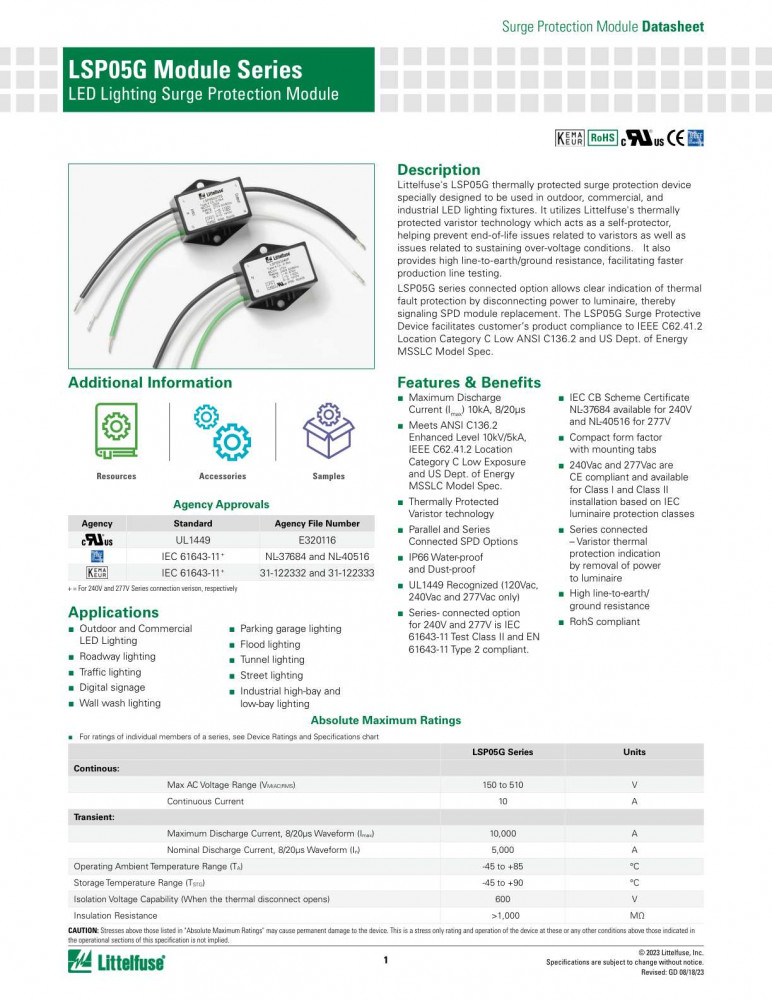 LSP05G module series technical document page 1