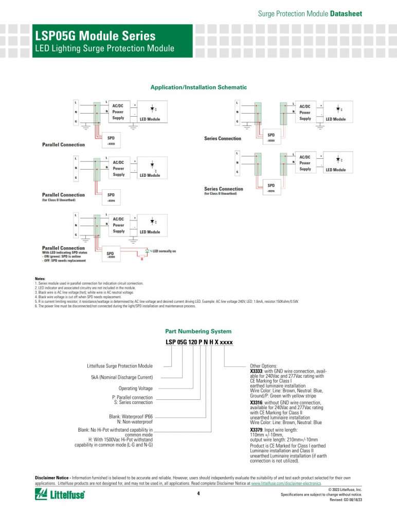LSP05G module series technical document page 4