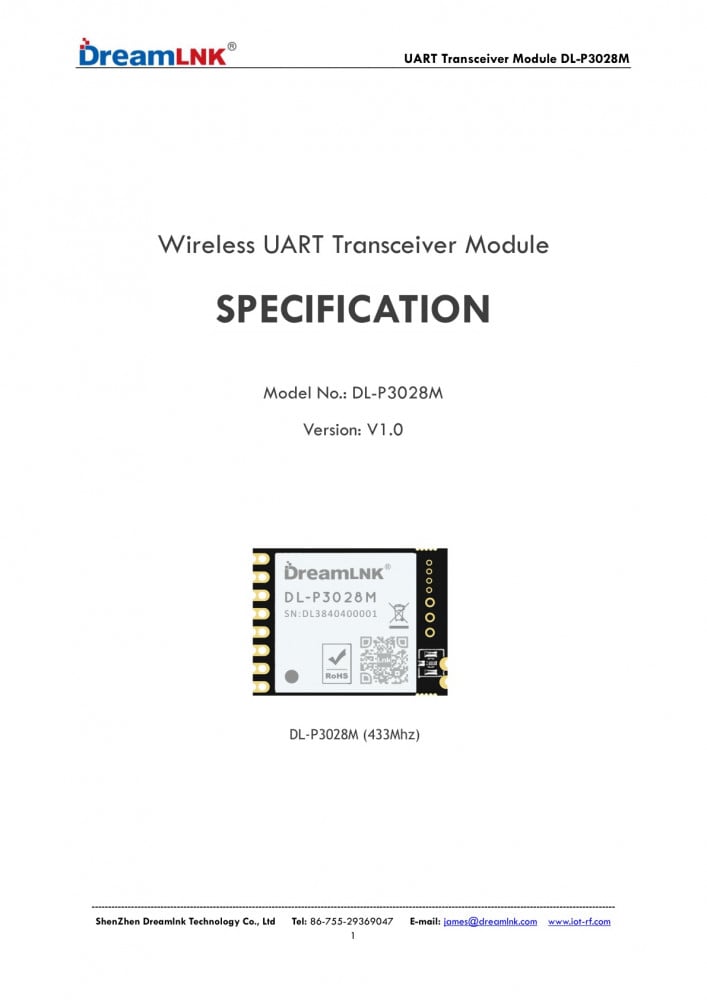 DL-P3028M datasheet page 1