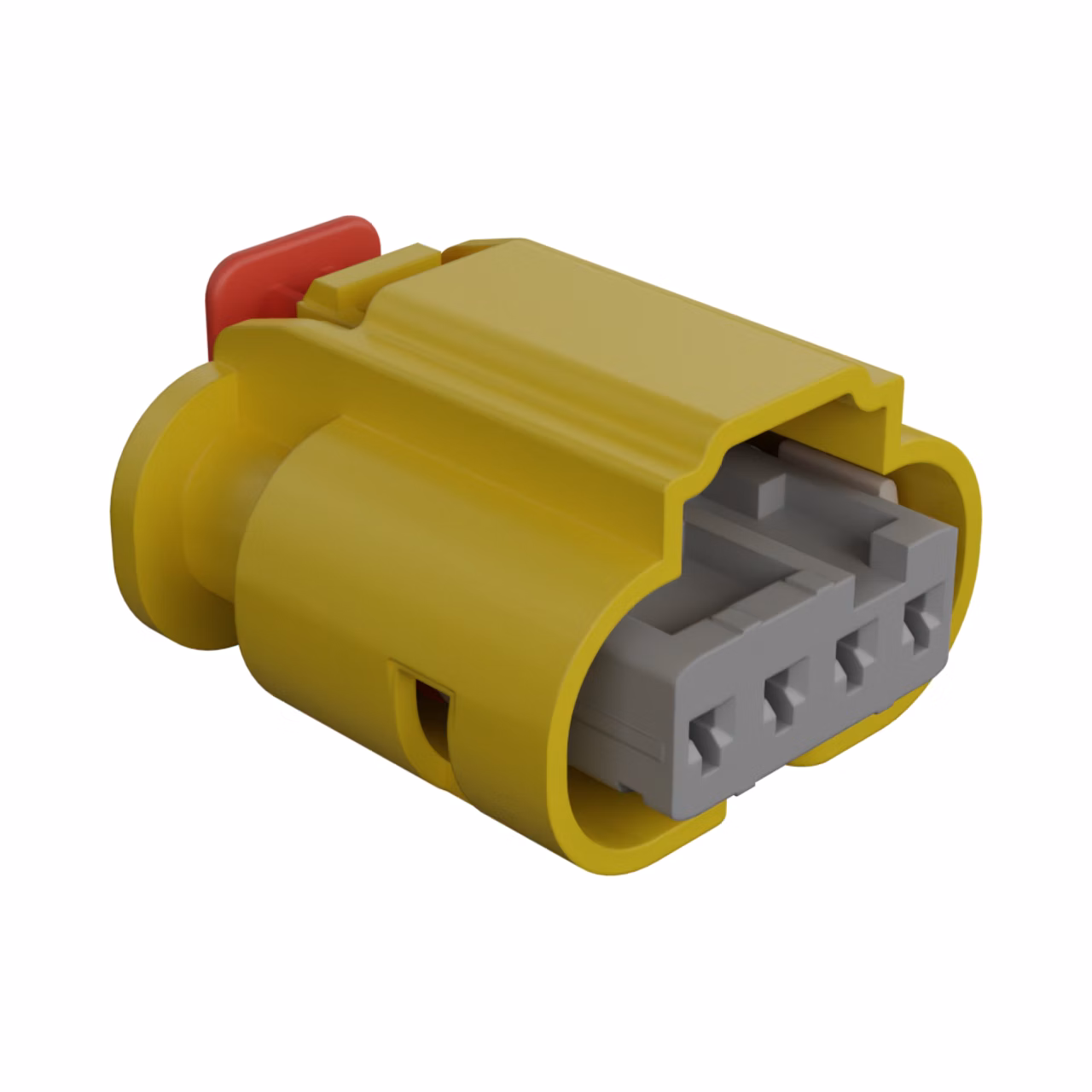 MXP120 Sealed Receptacle, 4 Circuit, Yellow SIR Housing with Long Shroud  (T3-V2-S2 -125°C on-engine vibration), Key G, Light Gray Insert for sale