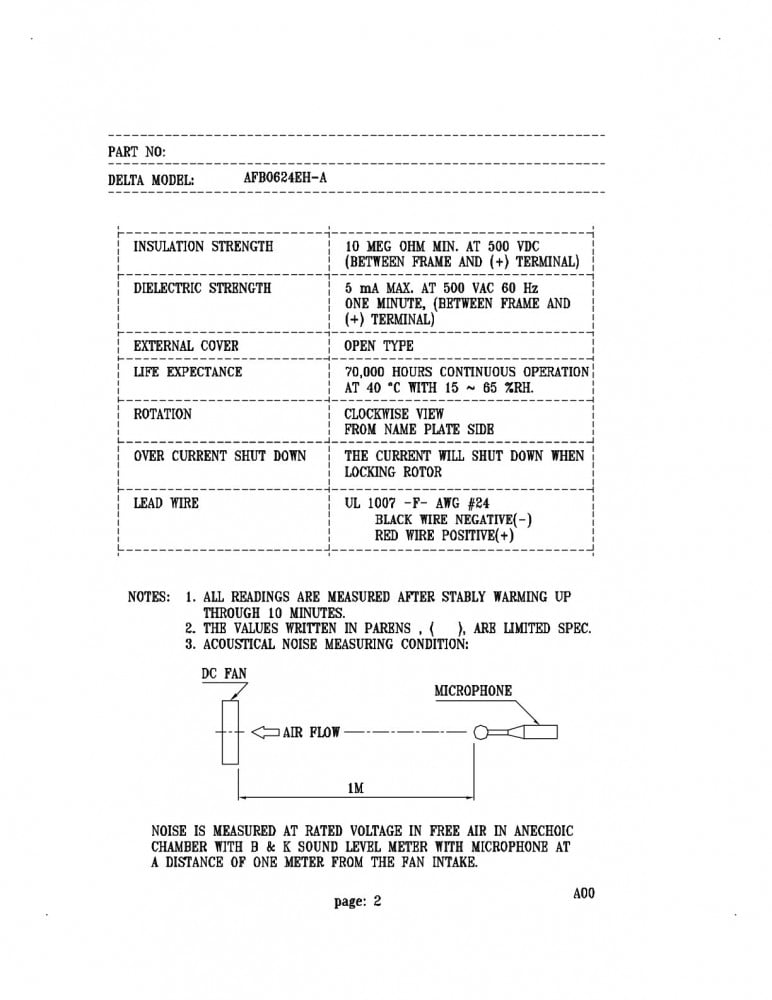 AFB0624EH-A specification page 2