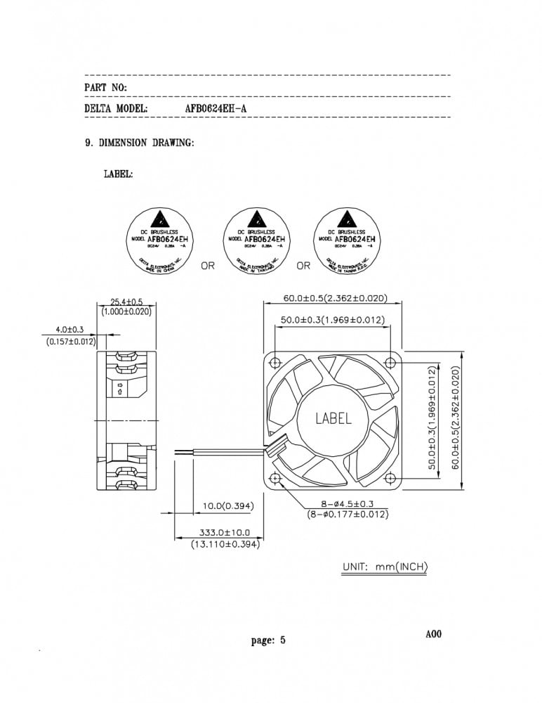 AFB0624EH-A specification page 5