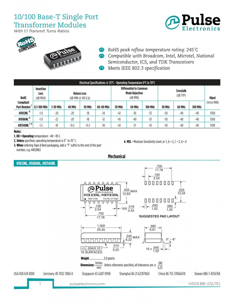 HX1148NLT datasheet page 1