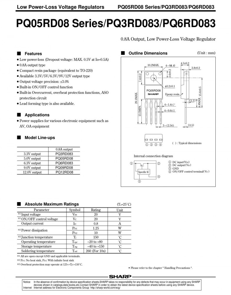 PQ6RD083 datasheet page 1