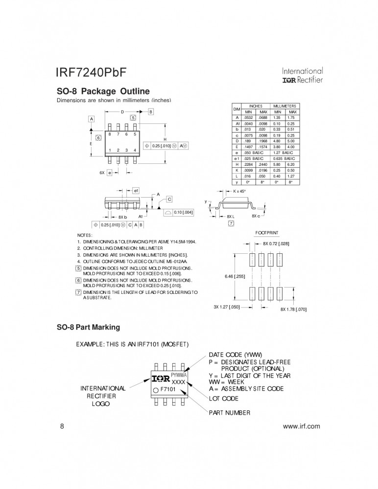 IRF7240TRPBF technical document page 8