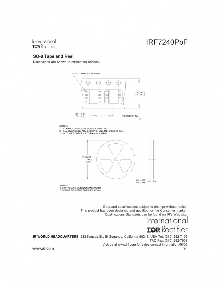 IRF7240TRPBF technical document page 9