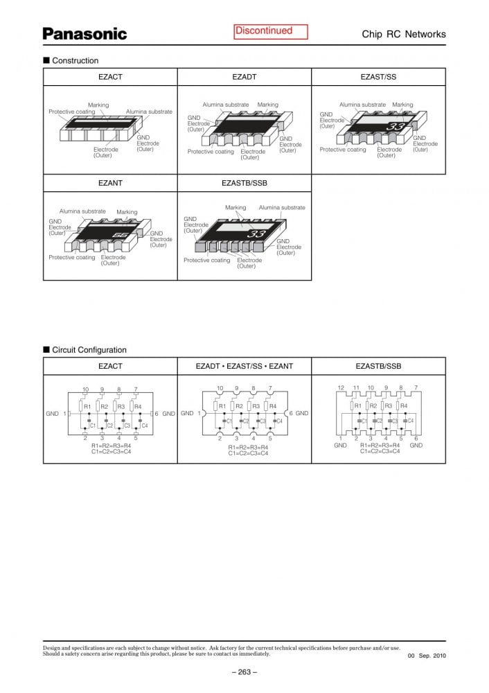 PANASONIC EZA series technical document page 3