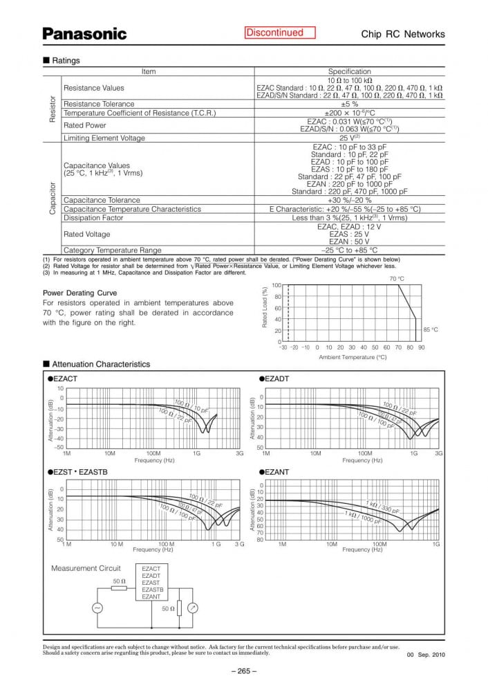 PANASONIC EZA series technical document page 5