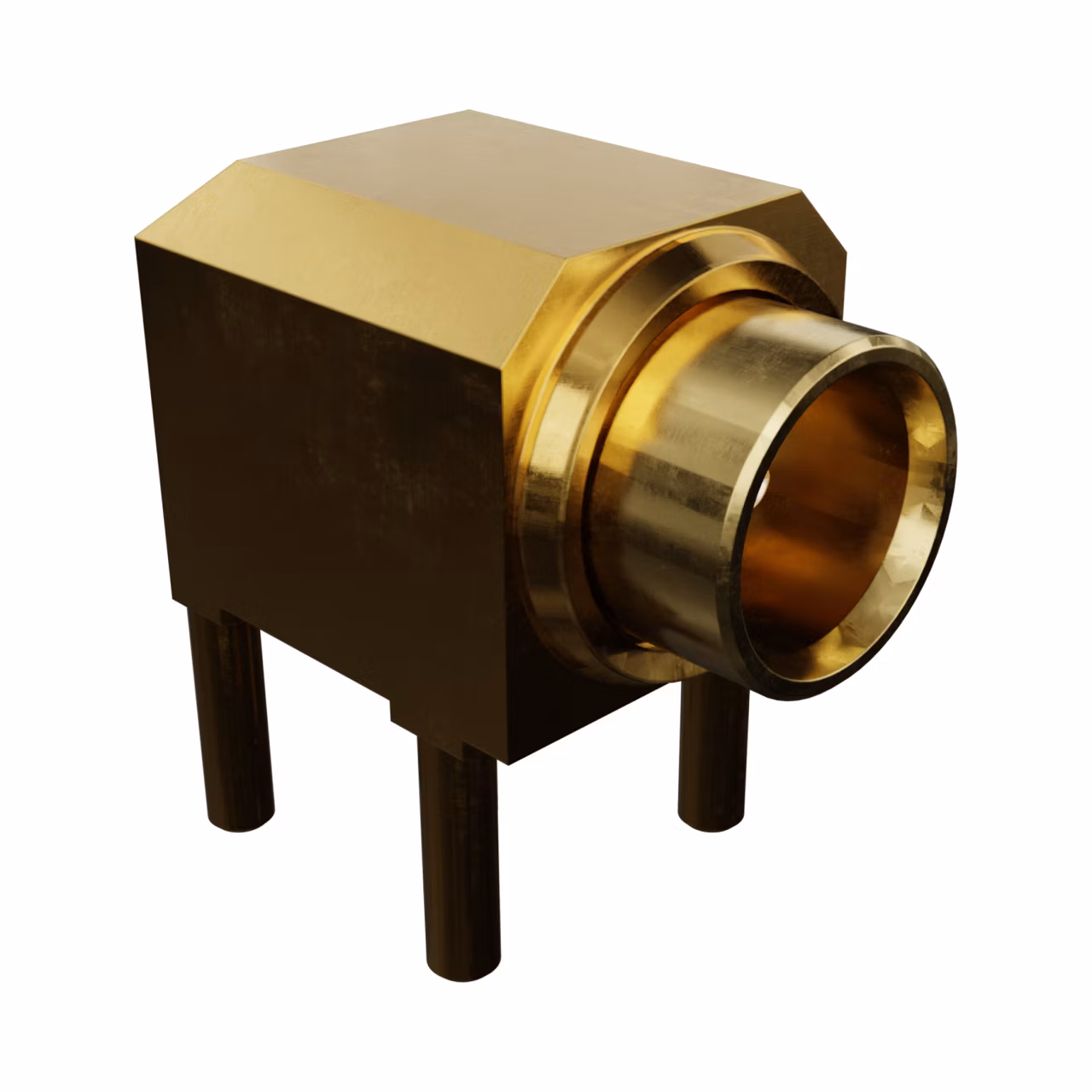 MCX Jack, Right-Angle, PCB Receptacle, Through Hole, Die Cast Housing with Brass Insert, 0.76µm Gold (Au) Contact Plating, Tray, 75 Ohms for sale