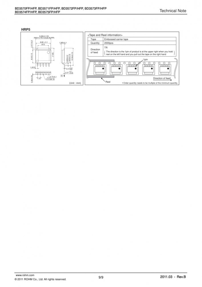 BD3571FP-E2 technical document page 9