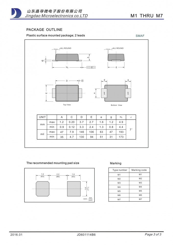 Jingdao Microelectronics M2 datasheet page 3