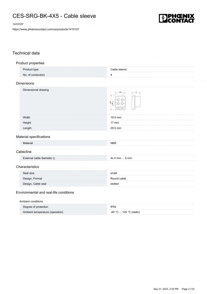 Phoenix Contact 1410107 product documentation page 2