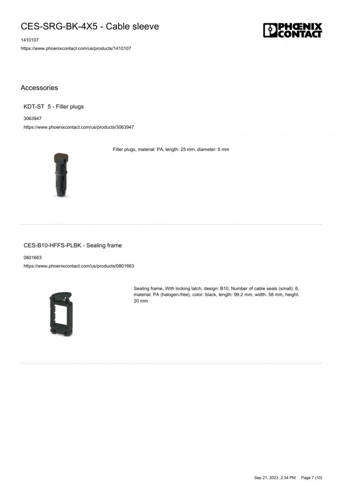 Phoenix Contact 1410107 product documentation page 7