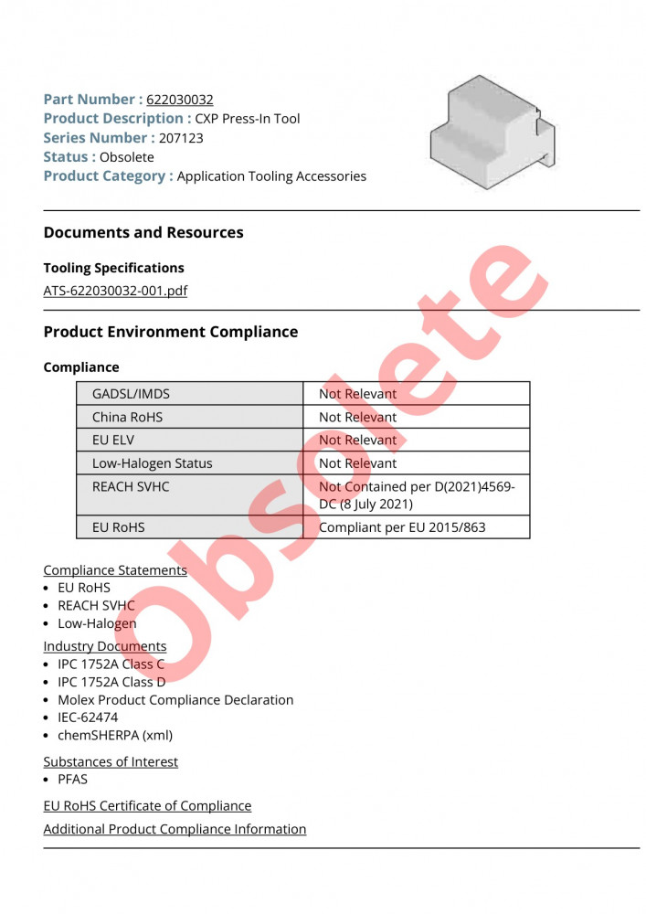 Tooling document preview, page 1