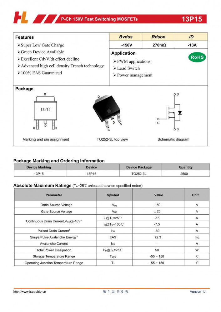 HL 13P15 datasheet page 1
