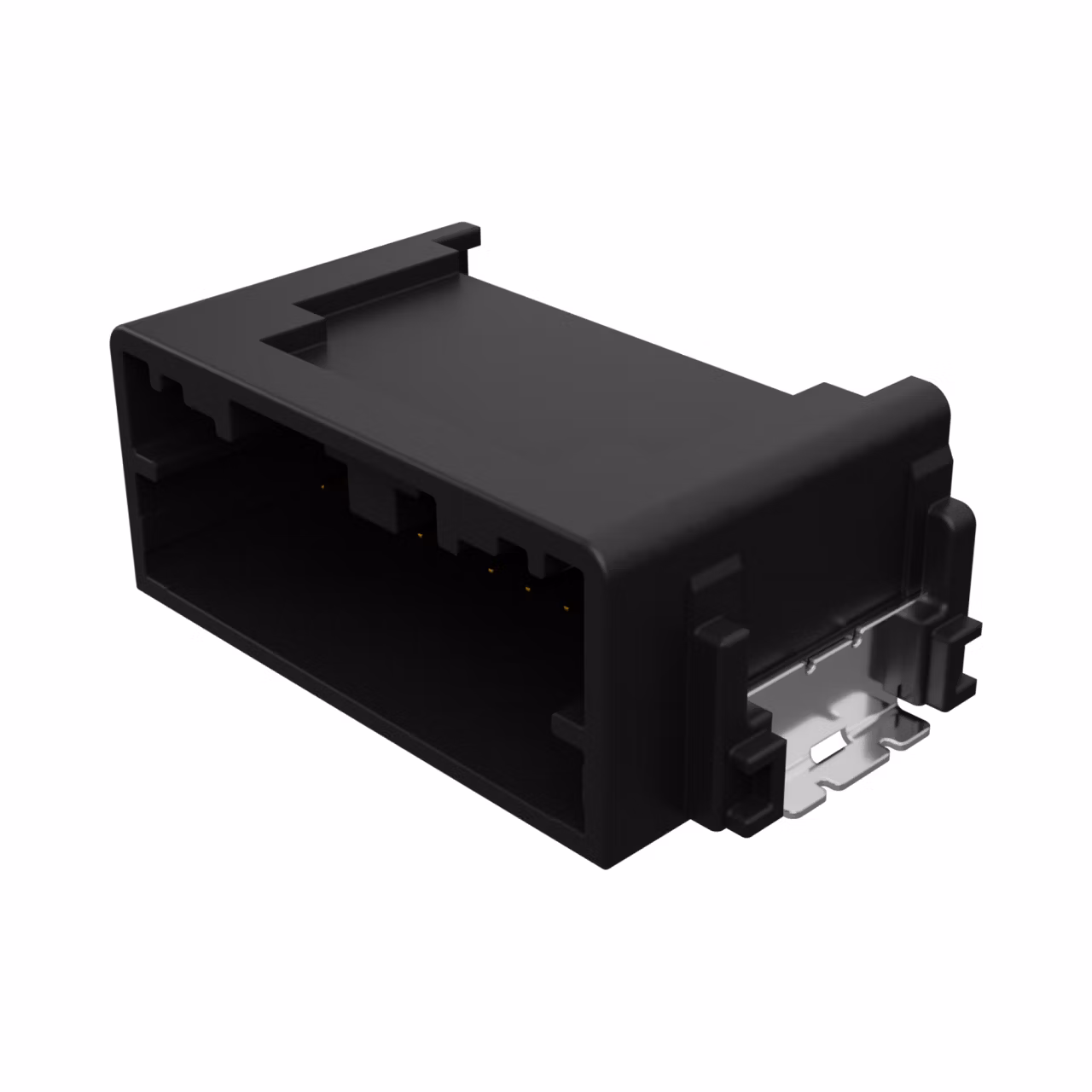 Mini50 Unsealed Header, UL 94 HB, Right-Angle, SMT, Dual Row, 16 Circuits, Gold (Au) Plating, Polarization Option A, Black, Tape and Reel for sale