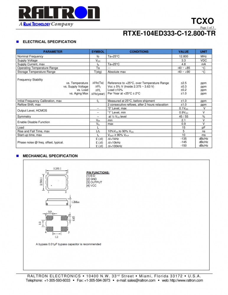 RTXE-104ED333-C-12.800-TR datasheet page 1