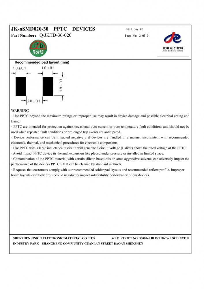 JK-NSMD020-30V datasheet page 3