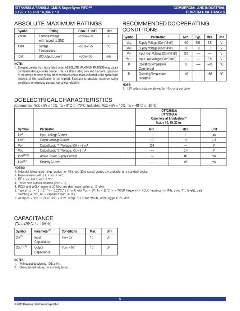72255LA10PFG datasheet page 5