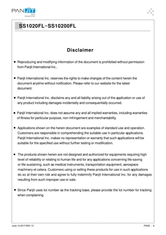 PANJIT SS10200FL datasheet page 6