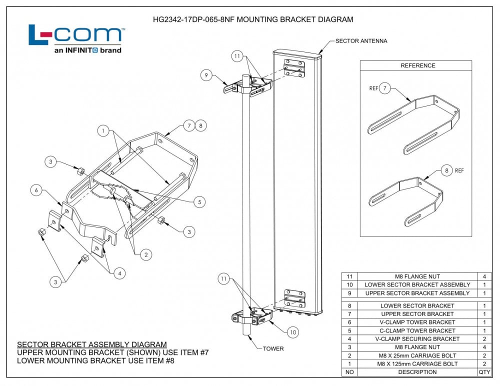 HG2342-17DP-065-8NF technical drawing and assembly reference