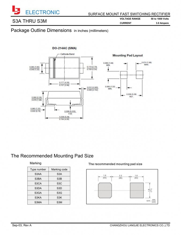 LangJie S3M datasheet page 3