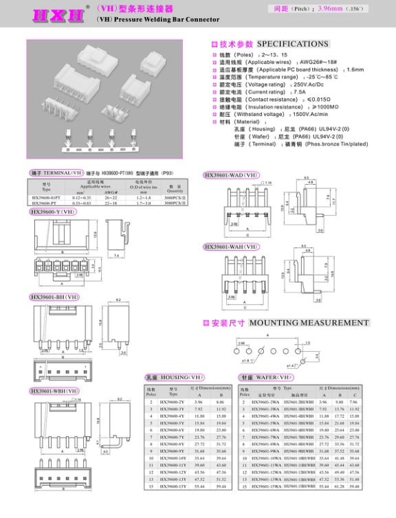 Hongxing HX39600 series datasheet page 2