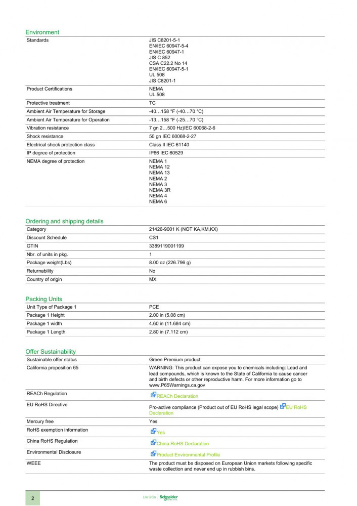9001KR11UH1H1 technical document page 2
