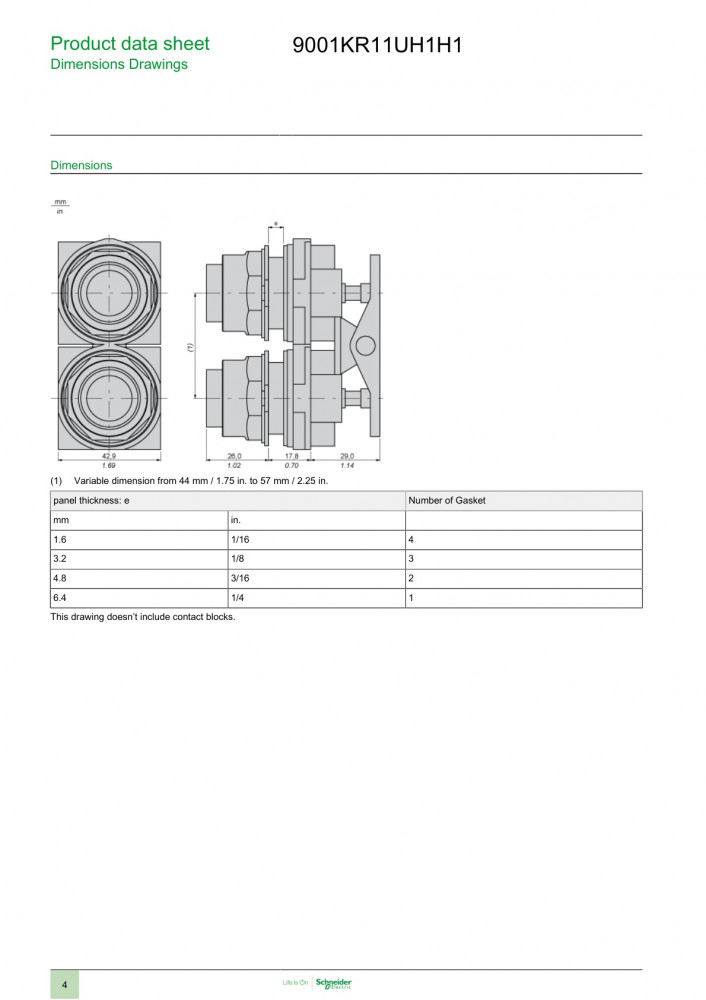 9001KR11UH1H1 technical document page 4