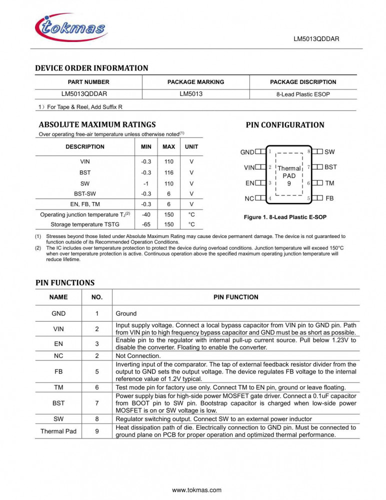 LM5013Q technical document page 2