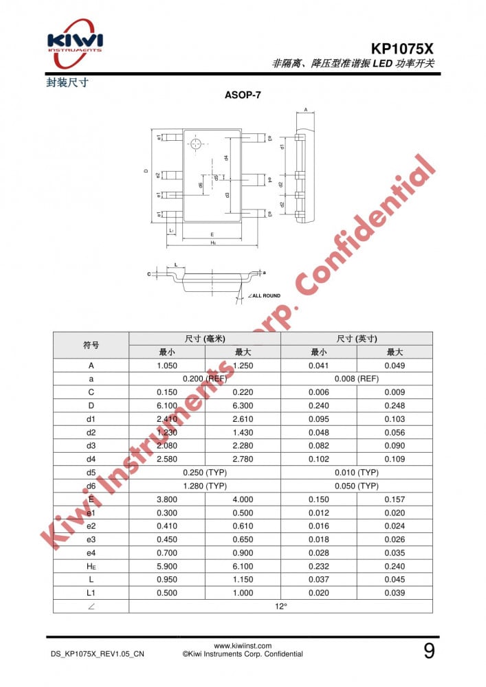 KP1075BWPA datasheet page 9