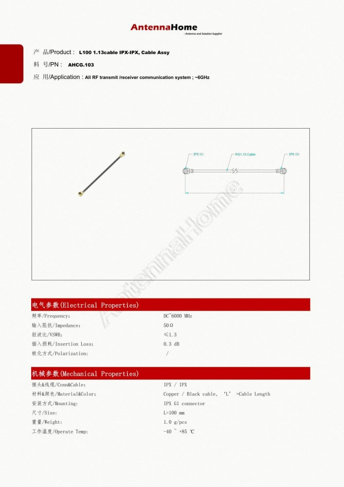 AntennaHome AHCG.103 technical document page 1