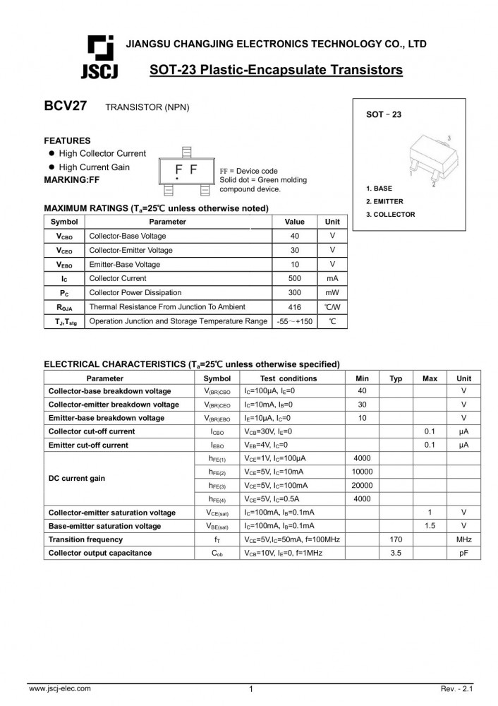 BCV27 datasheet page 1