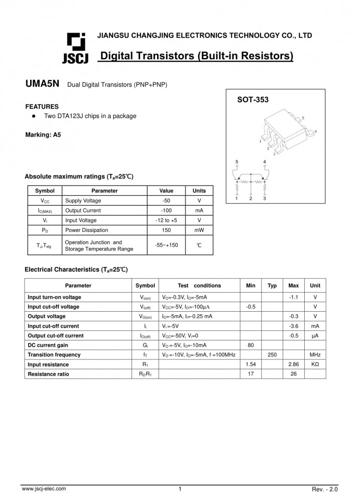 UMA5N datasheet page 1