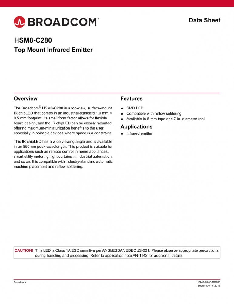 HSM8-C280 datasheet page 1