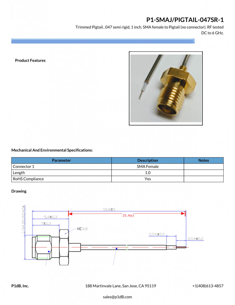 P1-SMAJ/PIGTAIL-047SR-1 document page 1