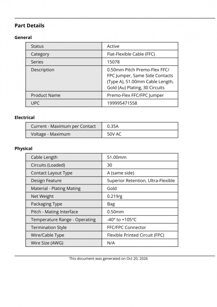 MOLEX 15078 product family specification page image 2