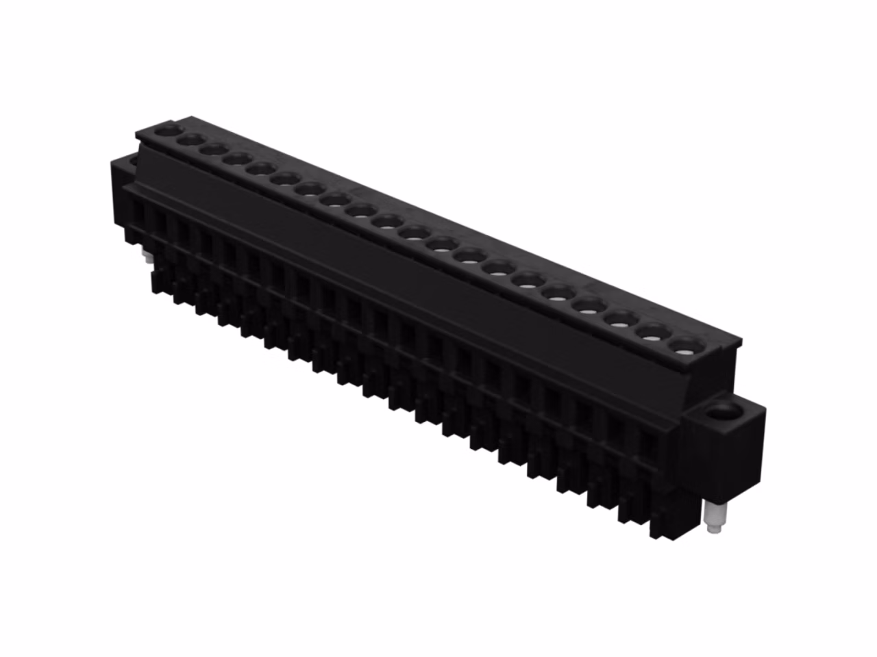 3.81mm Pitch Eurostyle Vertical Plug, with Retention Screws and Reverse Imprinting, Front Wire Entry, Gold (Au) Plated, Black, 20 Circuits for sale